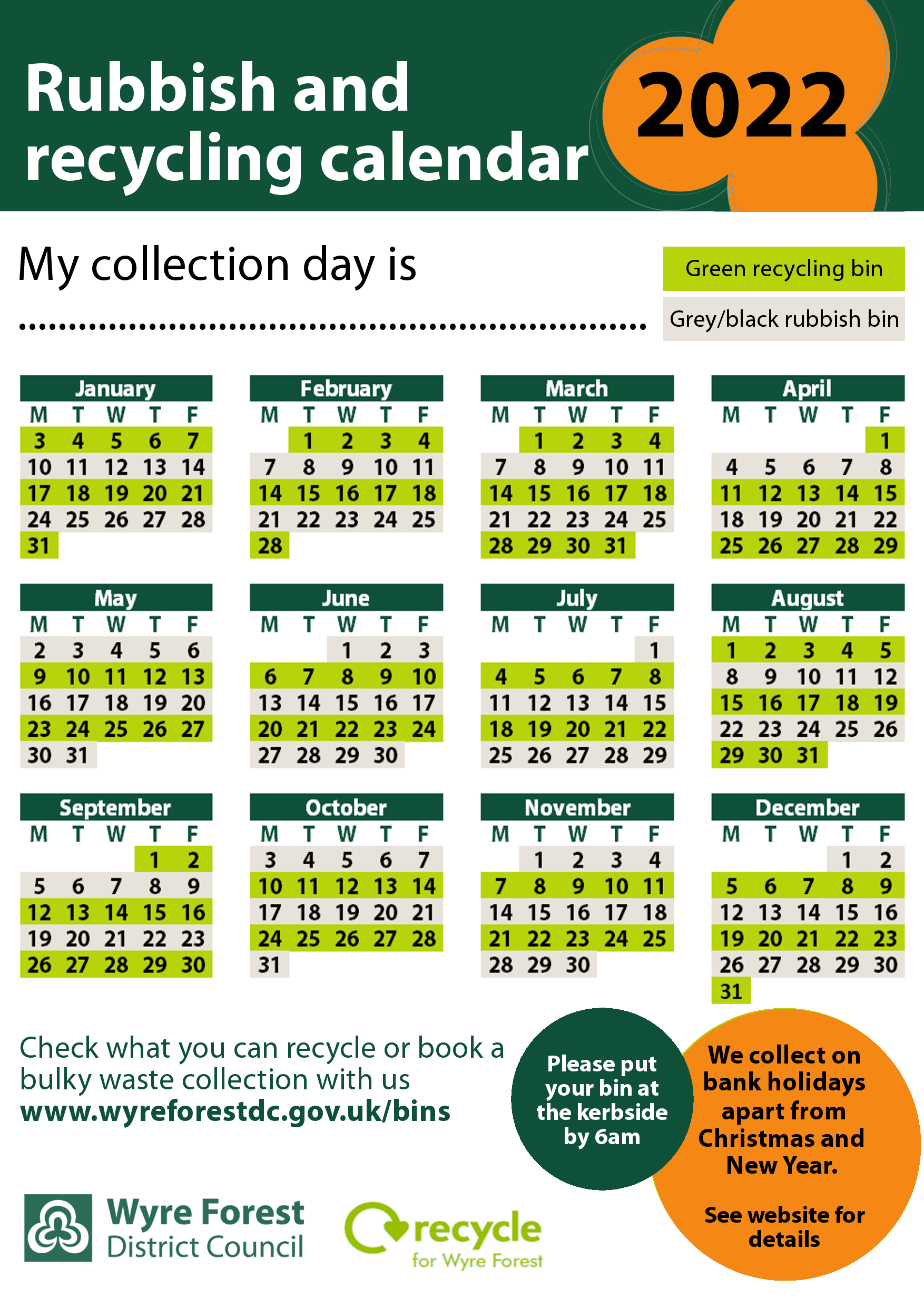 Rubbish and recycling | Wyre Forest District Council